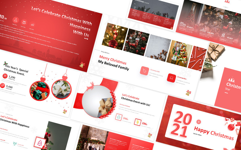 Powerpoint-mall för jul #219001 - TemplateMonster