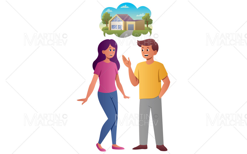 Making Plans Together Vector Illustration - TemplateMonster