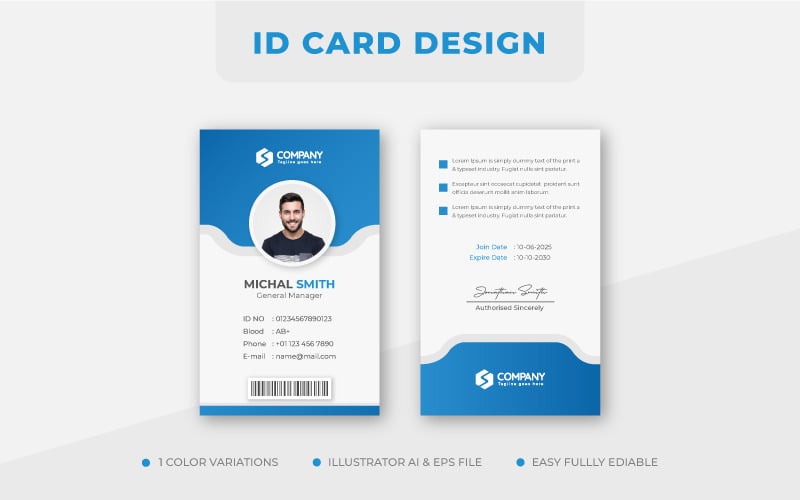 Creative Company Business ID Card Template - TemplateMonster