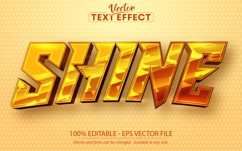 Shine - Golden Style, Editable Text Effect, Font Style, Graphics ...
