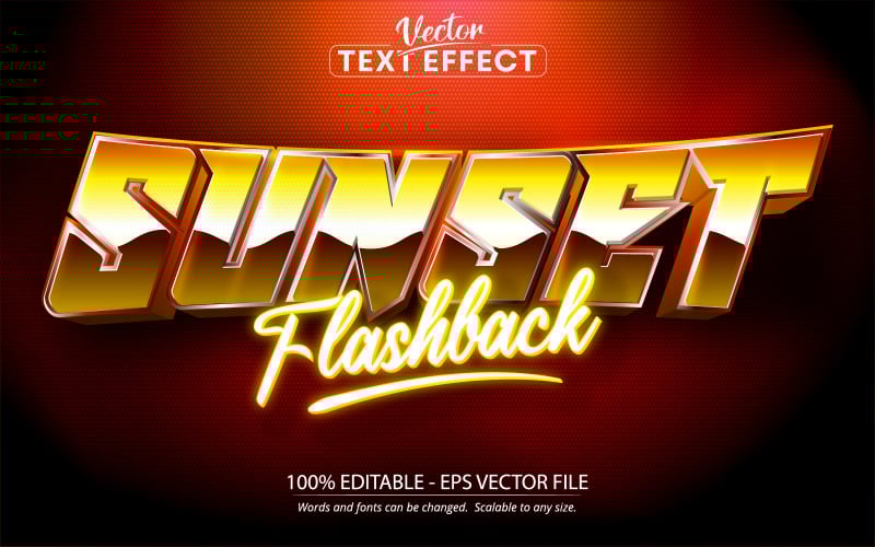 Sunset Flashback - Games And Cartoon Style, Editable Text Effect, Font ...