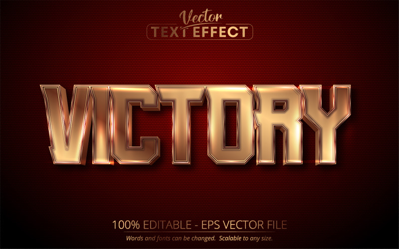 Victory - Metallic And Golden Style, Editable Text Effect, Font Style ...