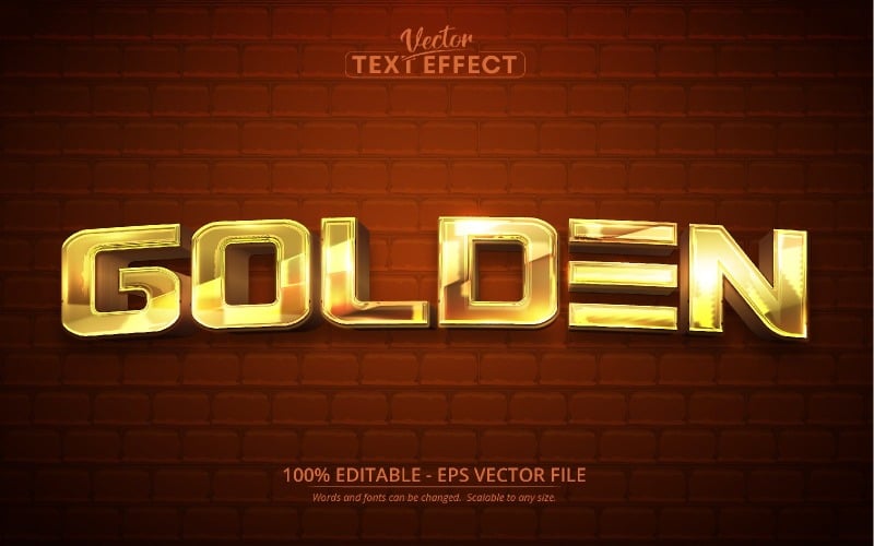 Golden - Luxury Shiny Gold Style, Editable Text Effect, Font Style ...