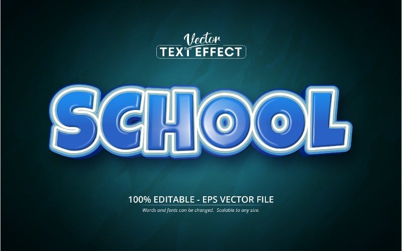 School - Cartoon Style, Editable Text Effect, Font Style, Graphics ...