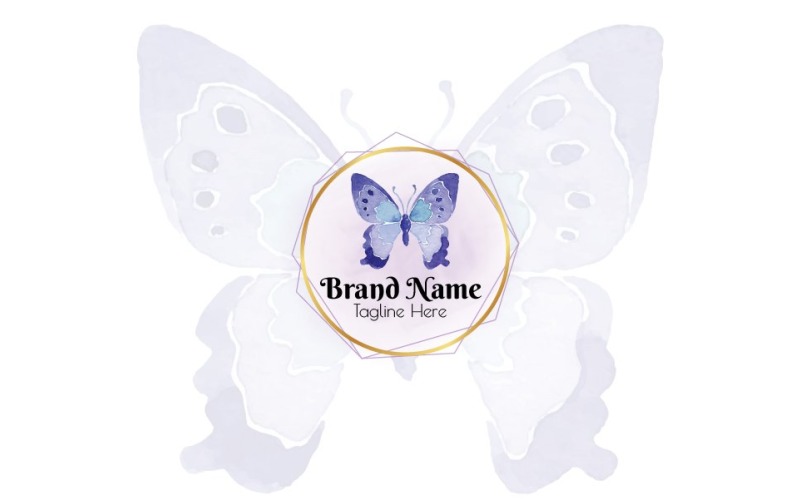 Butterfly Water Colors Logo Template - TemplateMonster