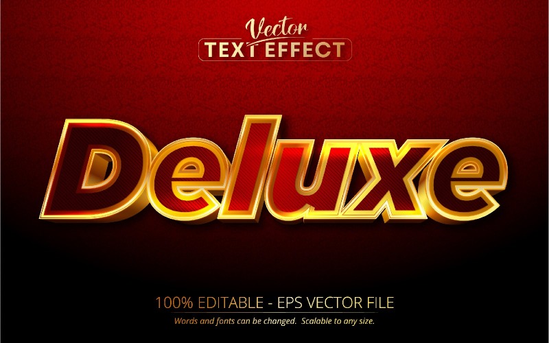 Deluxe - Editable Text Effect, Red And Gold Textured Font Style ...