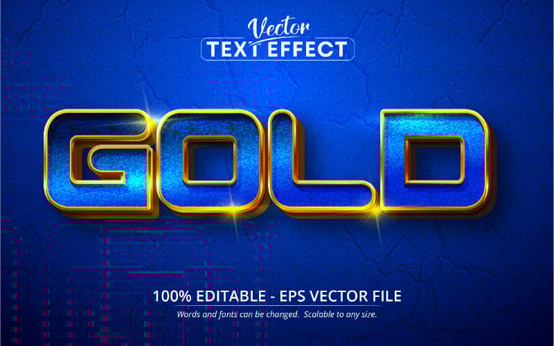 Gold - Editable Text Effect, Blue And Gold Textured Font Style ...