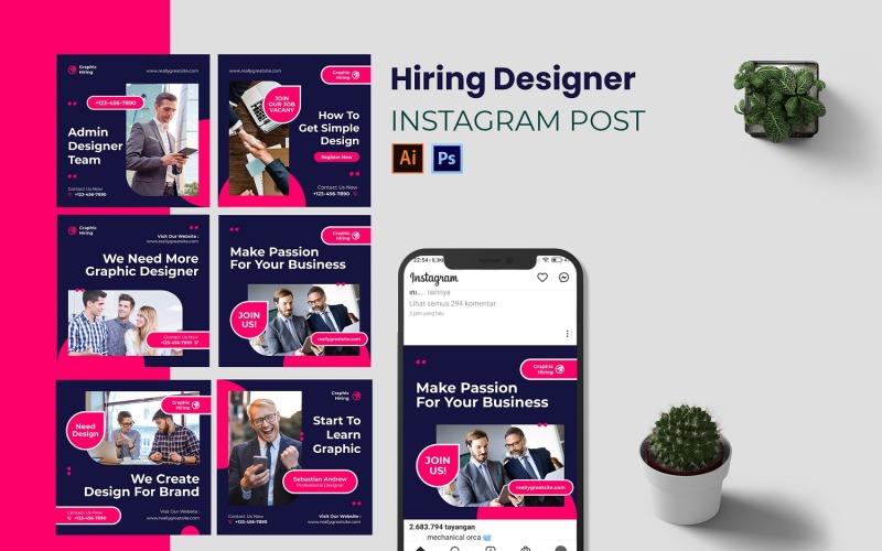 Hiring Designer Instagram Post #220086 - TemplateMonster