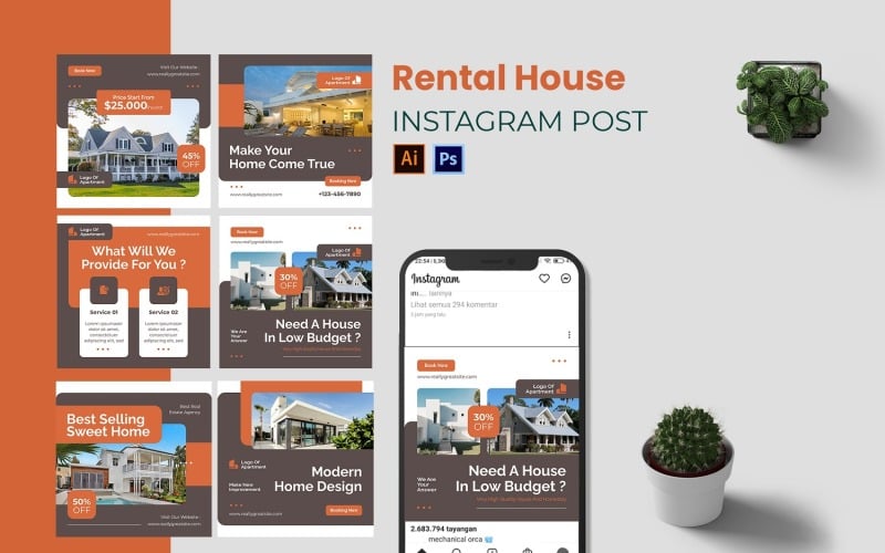Rental House Instagram Post #220096 - TemplateMonster