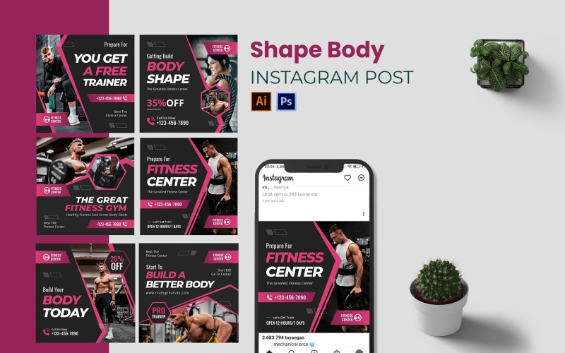Shape Body Instagram Post #220029 - TemplateMonster