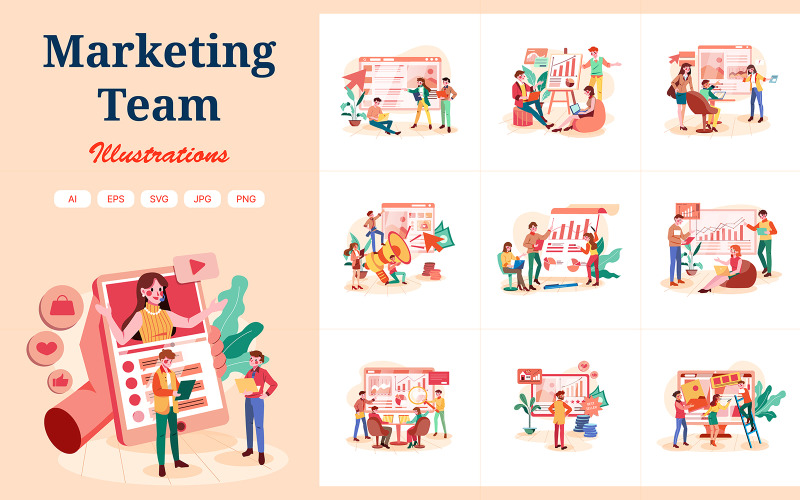 M308_ Marketingteam Illustrationen #220118 - TemplateMonster