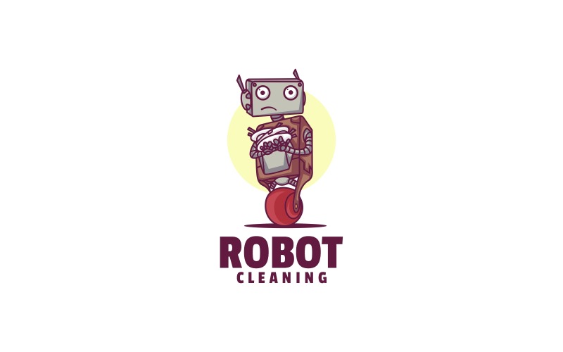 Cleaning Robot Simple Mascot Logo #220216 - TemplateMonster