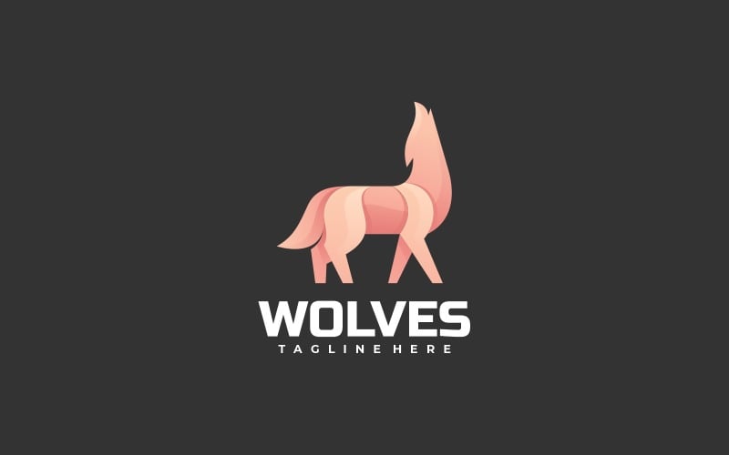 Wolves Gradient Color Logo Template #220232 - TemplateMonster