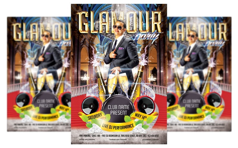 Glamour Party Flyer Template #220343 - TemplateMonster