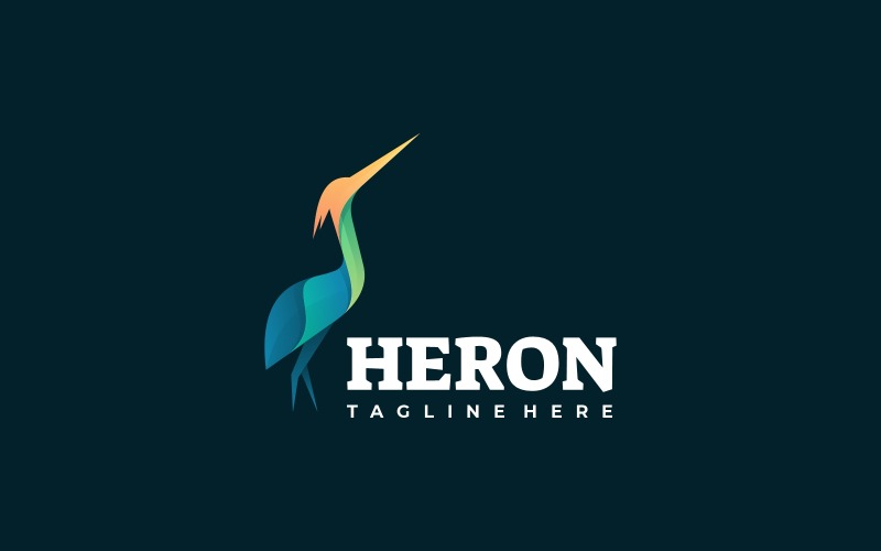 Heron Gradient Logo Template #220649 - TemplateMonster