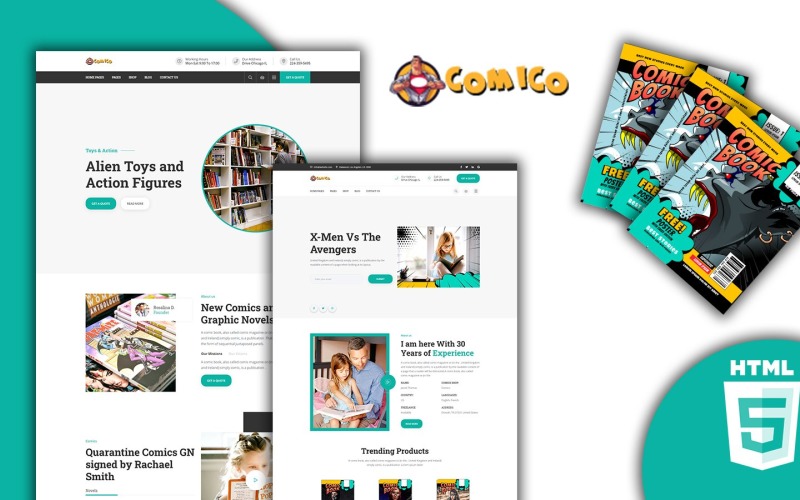 Comic Store HTML-Website-Vorlagen | HTML- und CSS-Designs herunterladen
