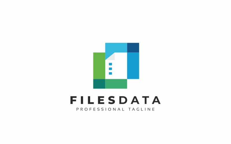 Files Data Flat Logo Template #220853 - TemplateMonster