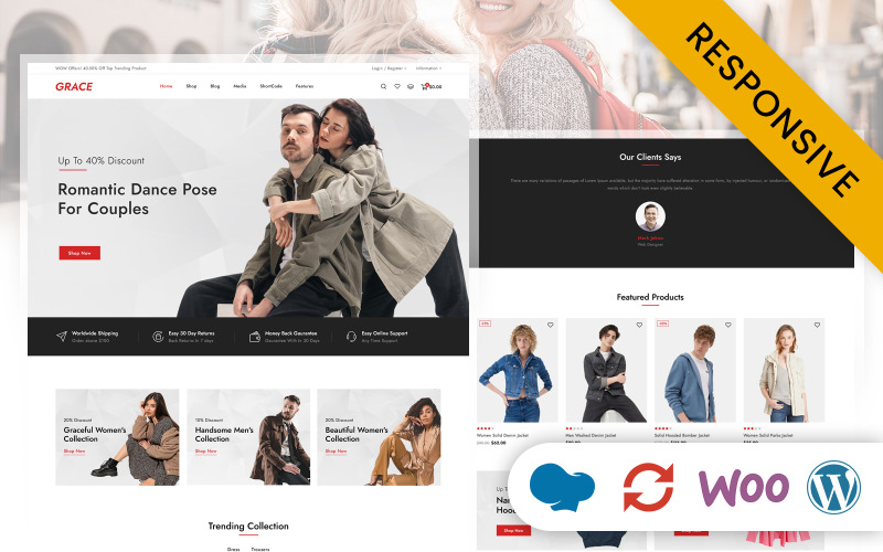 Le thème WooComerce du magasin de mode Grace Minimal