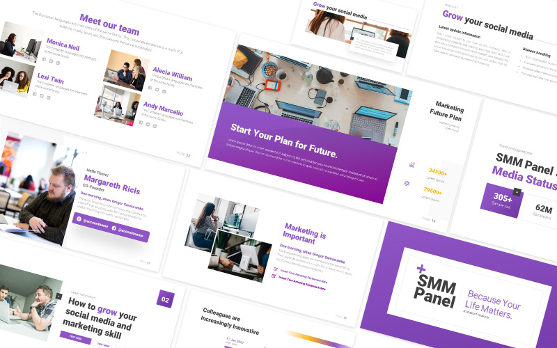Plantilla de Keynote del panel SMM #220972 - TemplateMonster