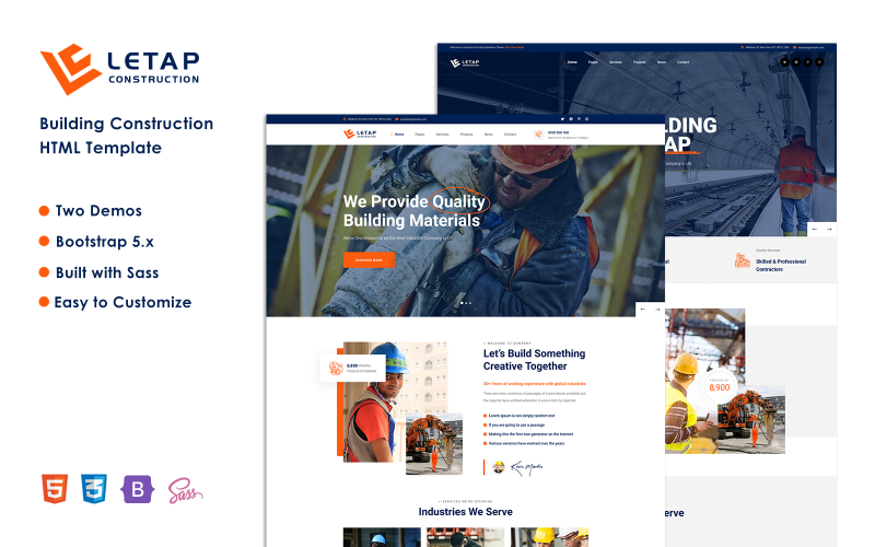 Letap - Plantilla Bootstrap 5 de construcción de edificios