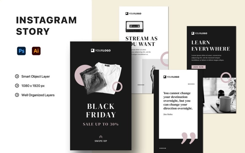 Clean Instagram Story Template #221110 - TemplateMonster