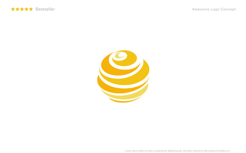 Modelo de logotipo redondo minimalista e dinâmico de colmeia abstrata.