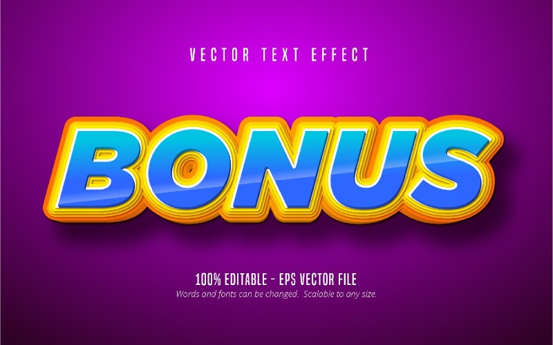 Bonus - Editable Text Effect, Comic And Cartoon Text Style, Graphics ...