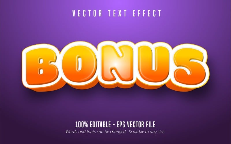 Bonus - Editable Text Effect, Orange Comic And Cartoon Text Style ...