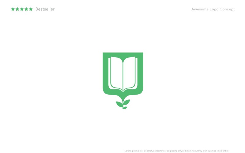 Book on a shield with sprout for college and university. Knowledge ...