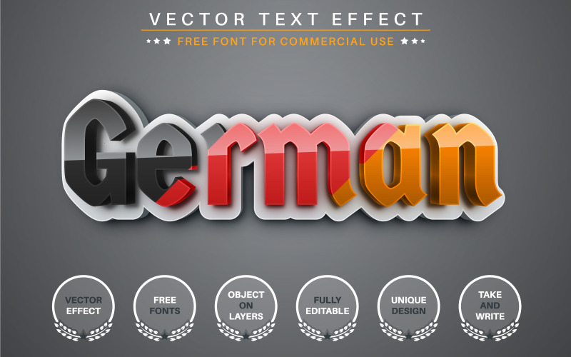 German - Editable Text Effect, Font Style, Graphics Illustration
