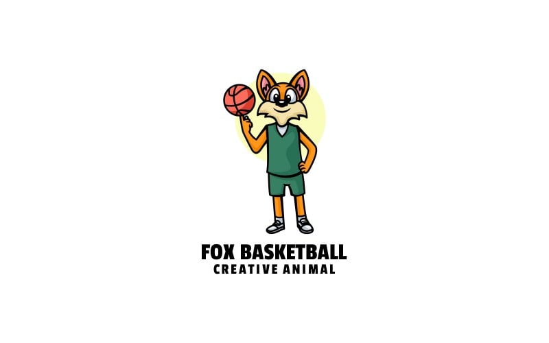Fox Basketball Cartoon Logo Style #222682 - TemplateMonster