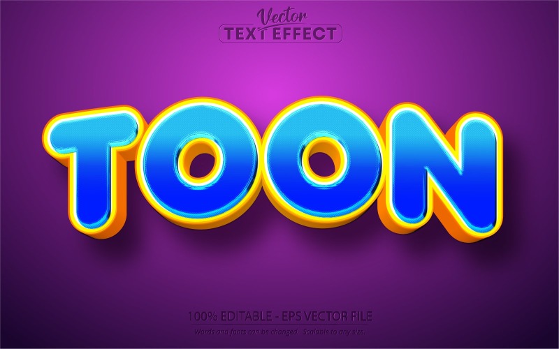 Toon - Editable Text Effect, Blue Color Cartoon Text Style, Graphics ...