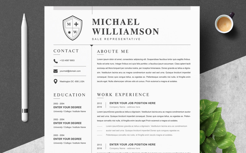 Michael / Clean CV Template #222725 - TemplateMonster