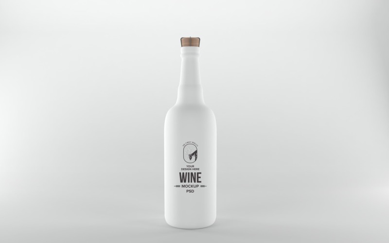 Render 3D de botellas blancas aisladas sobre fondo blanco