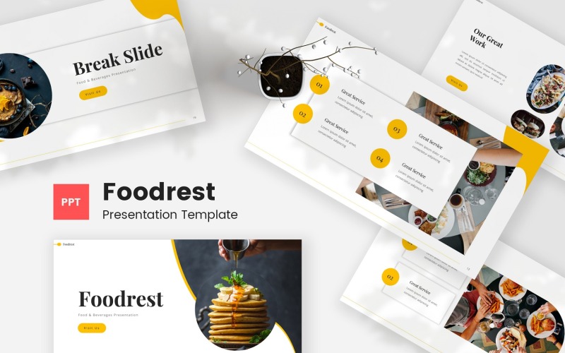 Foodrest — Modèle PowerPoint de nourriture - TemplateMonster