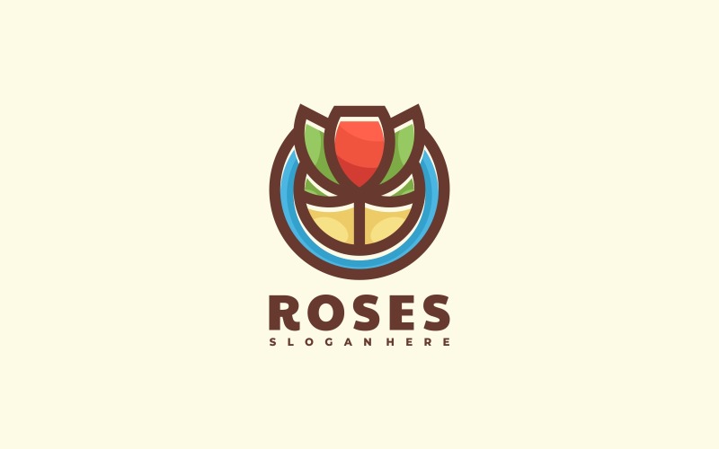 Rose Color Mascot Logo Style #223170 - TemplateMonster