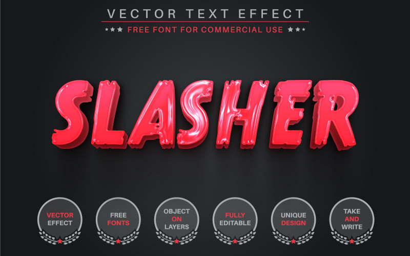 Blood Slasher - Editable Text Effect, Font Style, Graphics Illustration