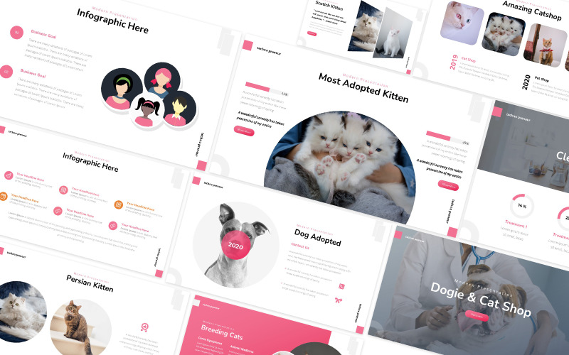 Modèle PowerPoint de magasin pour chiens et chats