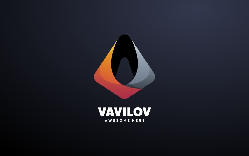 Abstrakcja Litera V Gradient Logo #223449 - TemplateMonster