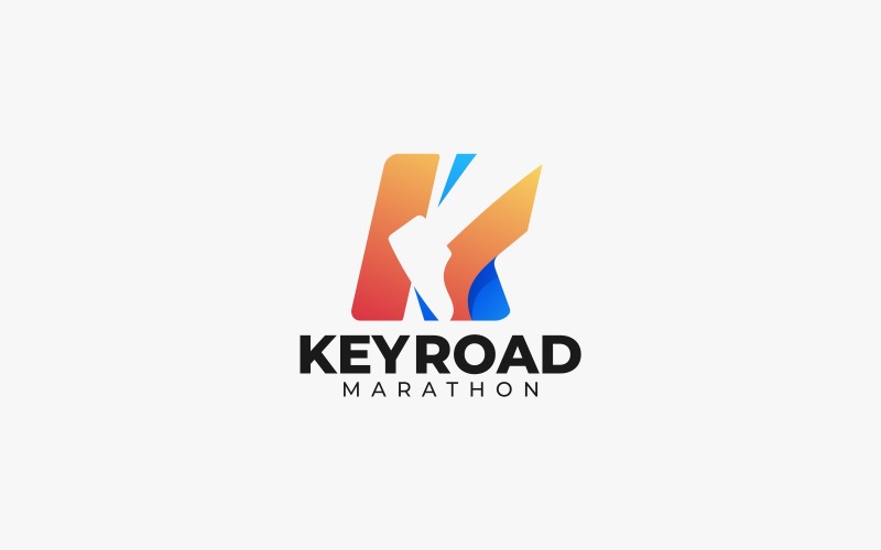 Letter K - Key Road Gradient Colorful Logo - TemplateMonster