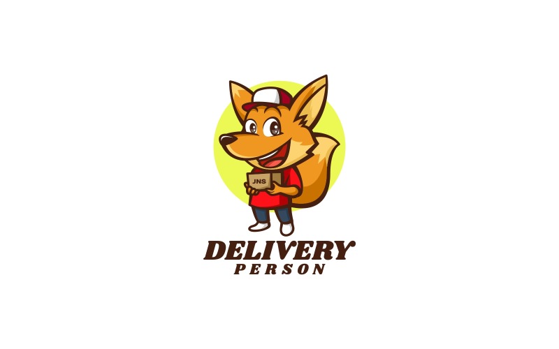 Delivery Fox Cartoon Logo #223758 - TemplateMonster