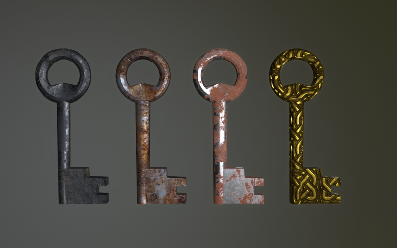 Old Keys Low Poly 3D Model #223823 - TemplateMonster