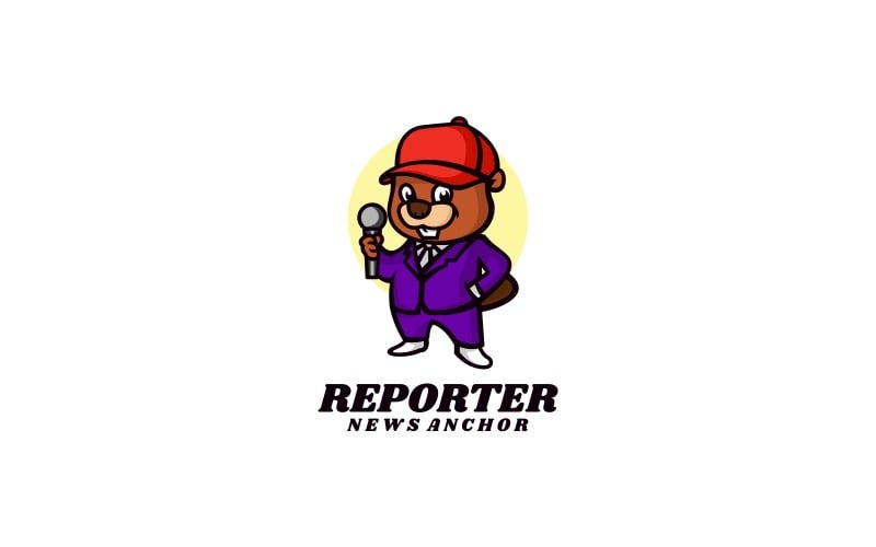 Reporter Beaver Cartoon Logo #223947 - TemplateMonster