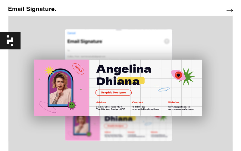 Retro Email Signature Template #224032 - TemplateMonster