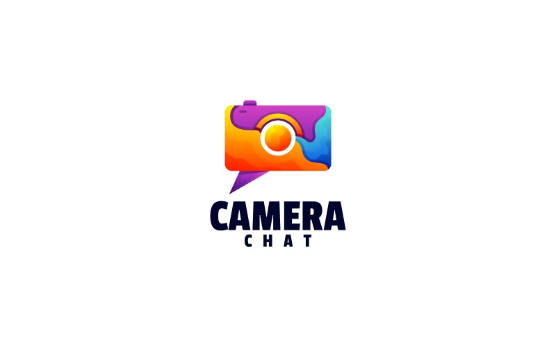 Camera Chat Gradient Colorful Logo #224178 - TemplateMonster
