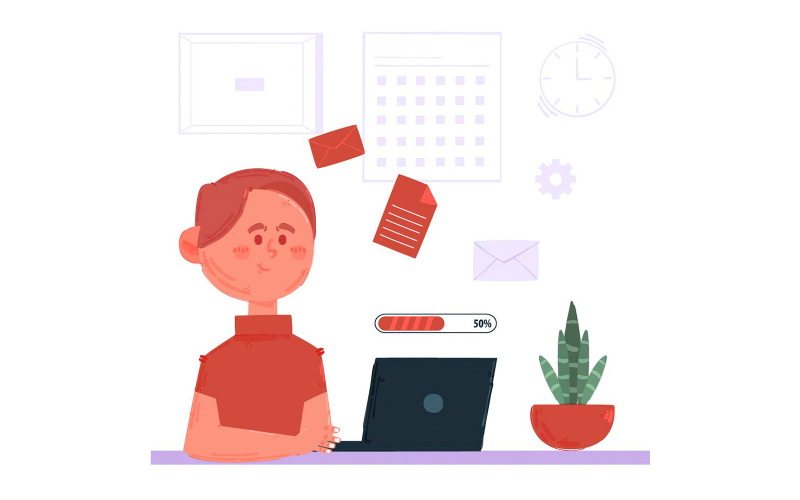 Travail en cours Concept Illustration - TemplateMonster