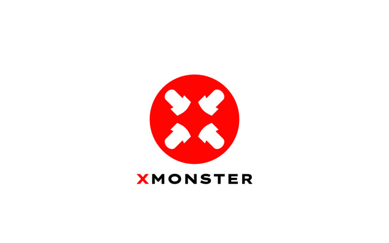 Dynamic Red X Round Logo Design #224973 - TemplateMonster