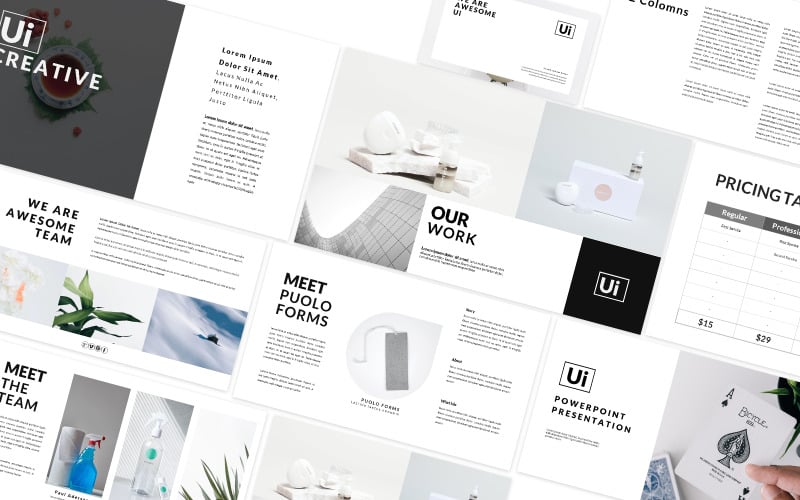 Ui Simple Clean Google Slides Template - TemplateMonster