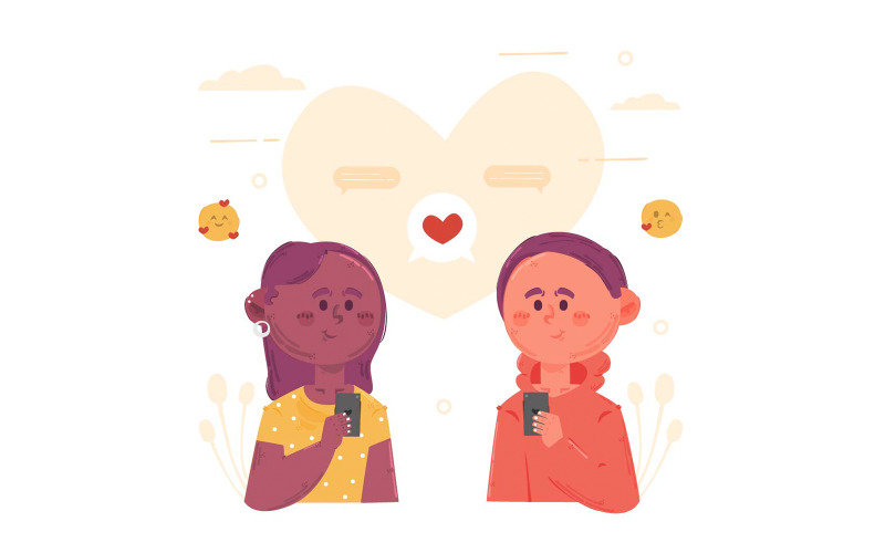 Long Distance Relationship Illustration - TemplateMonster
