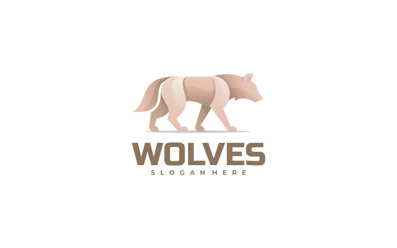 Vector Wolves Gradient Logo Template - TemplateMonster